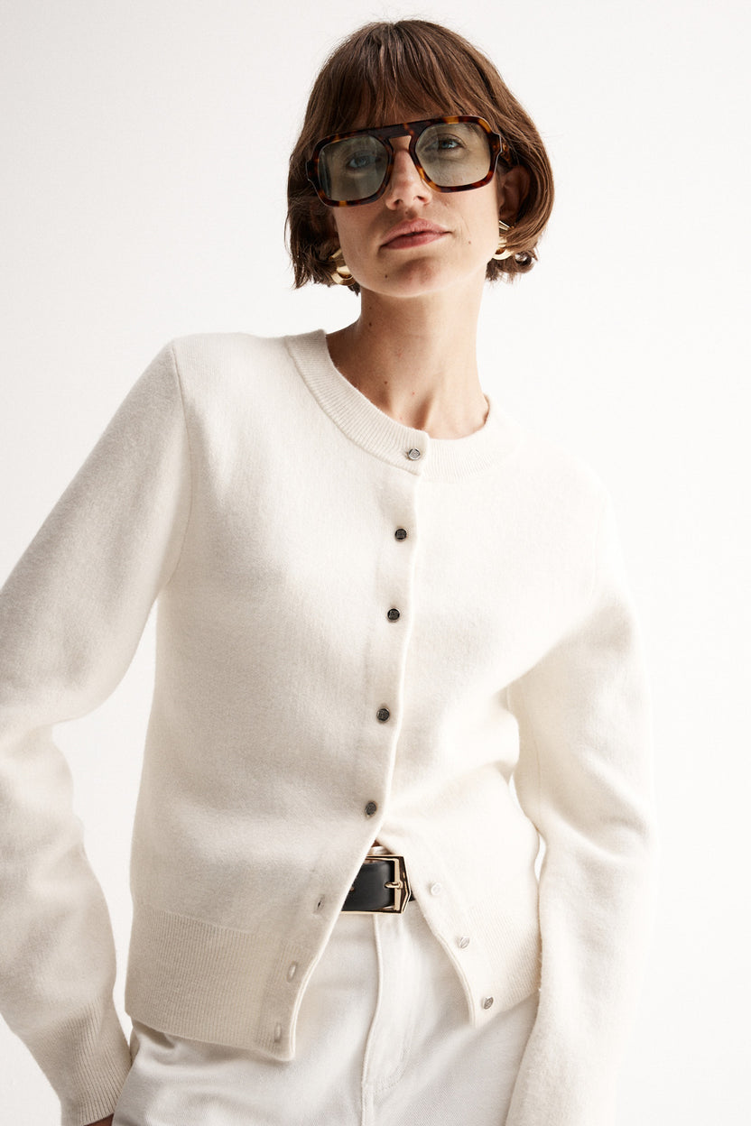 Elka - Sascha Cardigan - White – Zoe Clare Leura Village