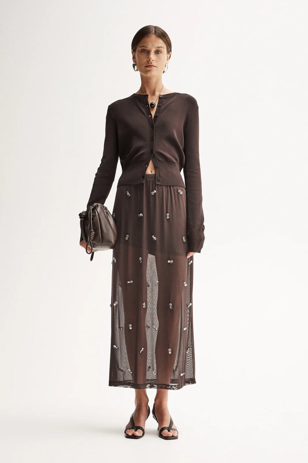Elka - Victoria Knit Cardigan - Chocolate – Zoe Clare Leura Village